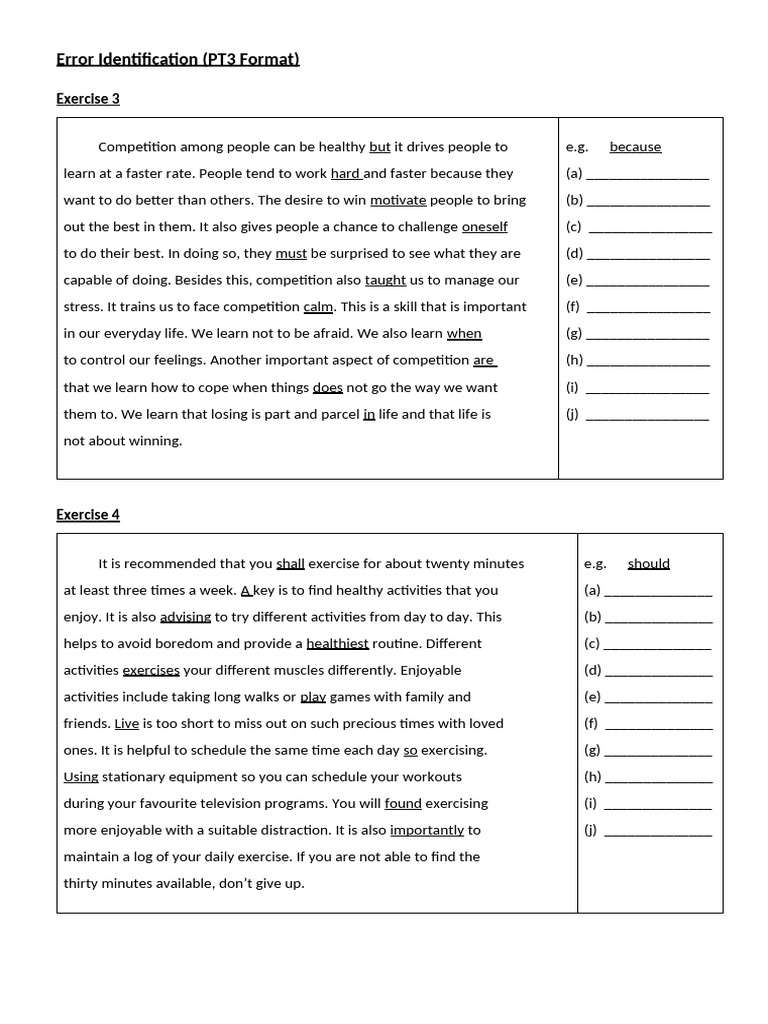 Error Identification (PT3 Format) 2 | PDF | Psychology | Psychological ...
