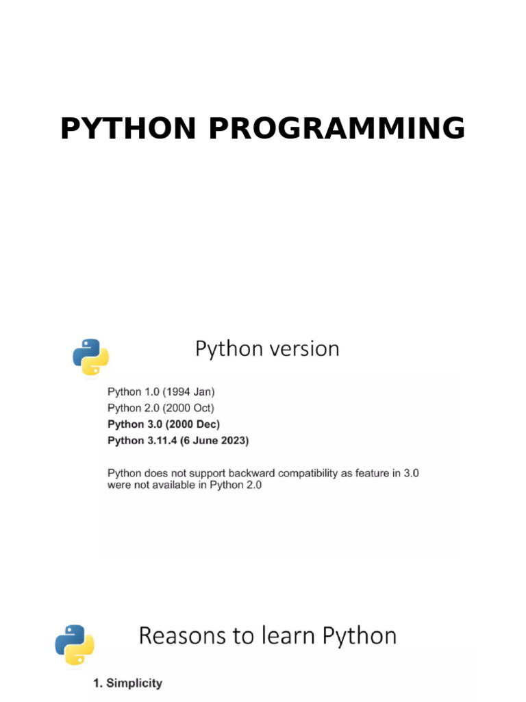 D1 - Why To Learn Python | PDF