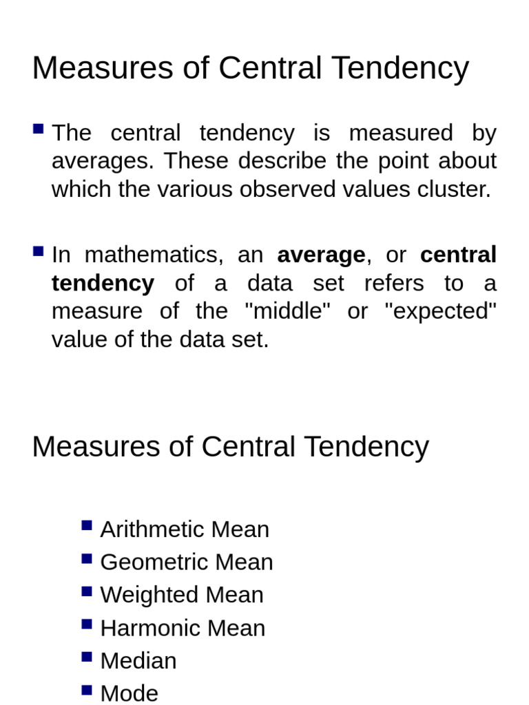 Measure of Central Tendancy | PDF | Arithmetic Mean | Mode (Statistics)