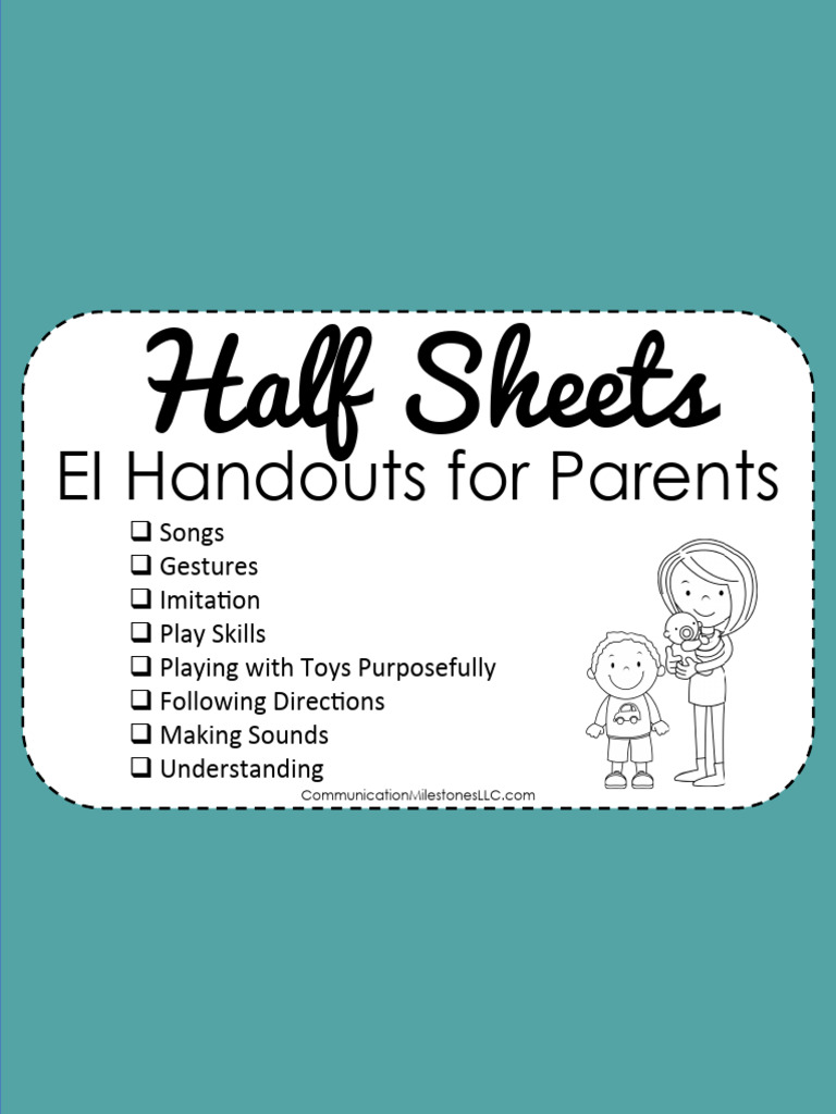 Half Sheet Handouts For Parents | PDF | Toys | Speech