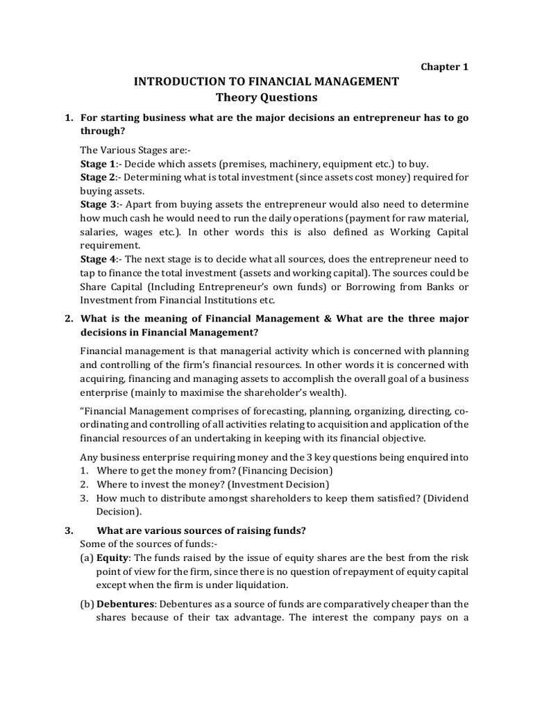 FM THEORY | PDF | Profit (Economics) | Working Capital