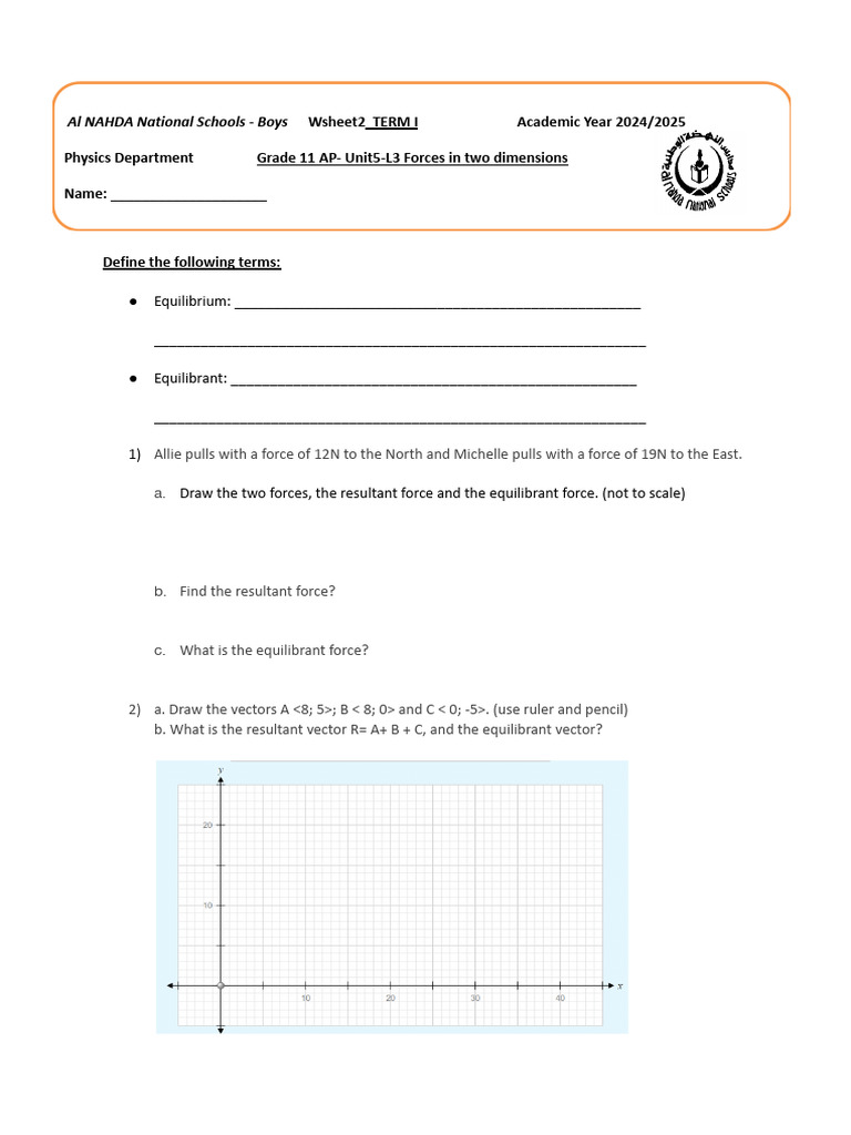 worksheet2-Forces in two dimensions | PDF | Force | Mechanics