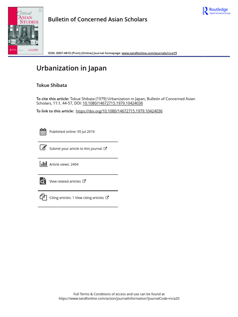 Urbanization in Japan | PDF | Japan | Urbanization