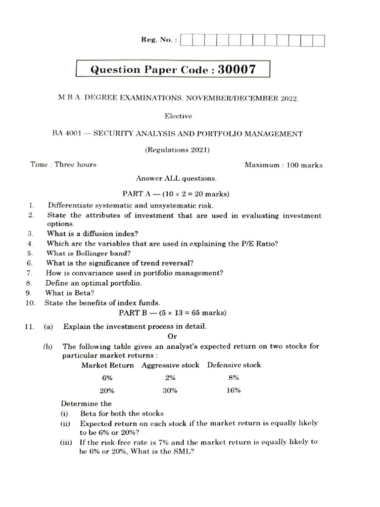 Sapm Nov 2022 | PDF | Portfolio (Finance) | Beta (Finance)