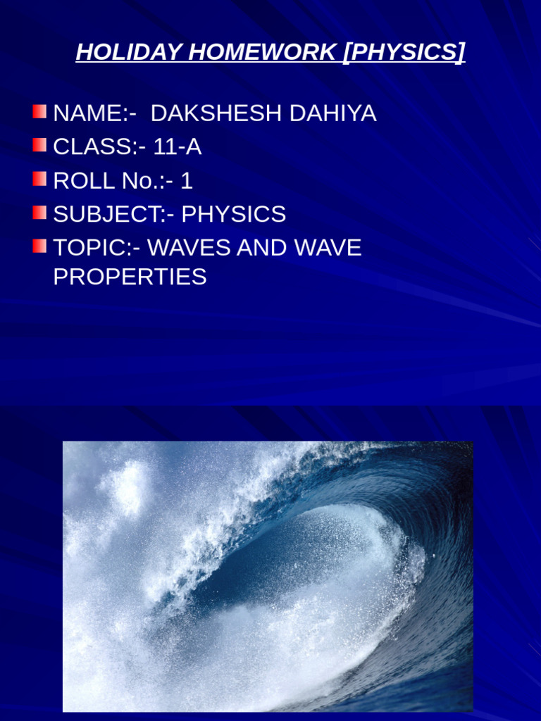 Dakshesh Dahiya Physics HHW | PDF | Waves | Wavelength