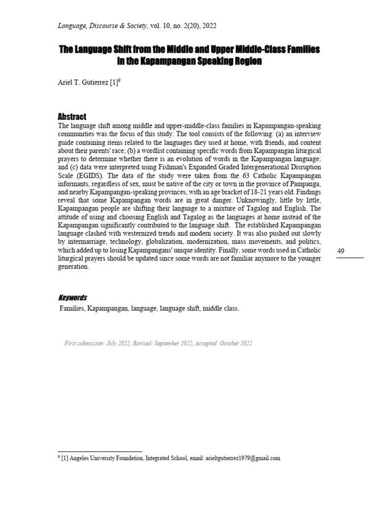 The Language Shift From The Middle | PDF | Human Communication ...