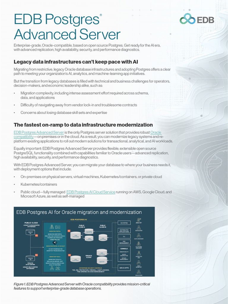 EDB Postgres Advanced Server Solution Brief | PDF | Postgre Sql | Cloud Computing