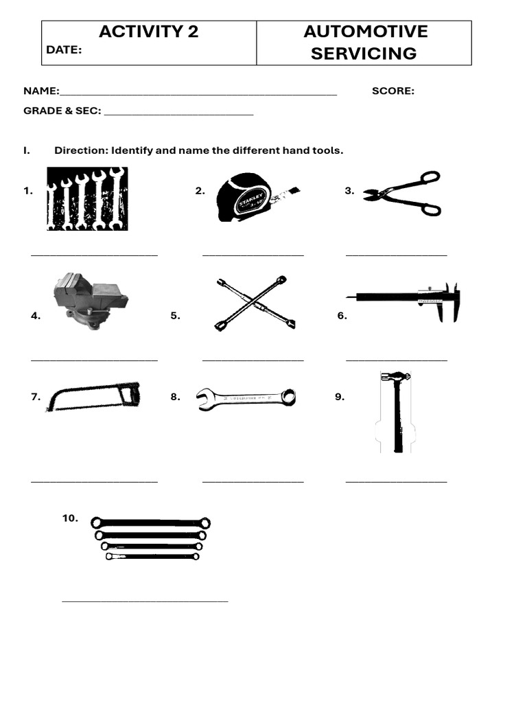 Activity 2 - Hand Tools | PDF