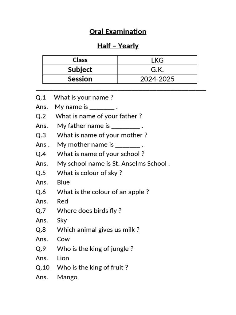 Oral Examination | PDF