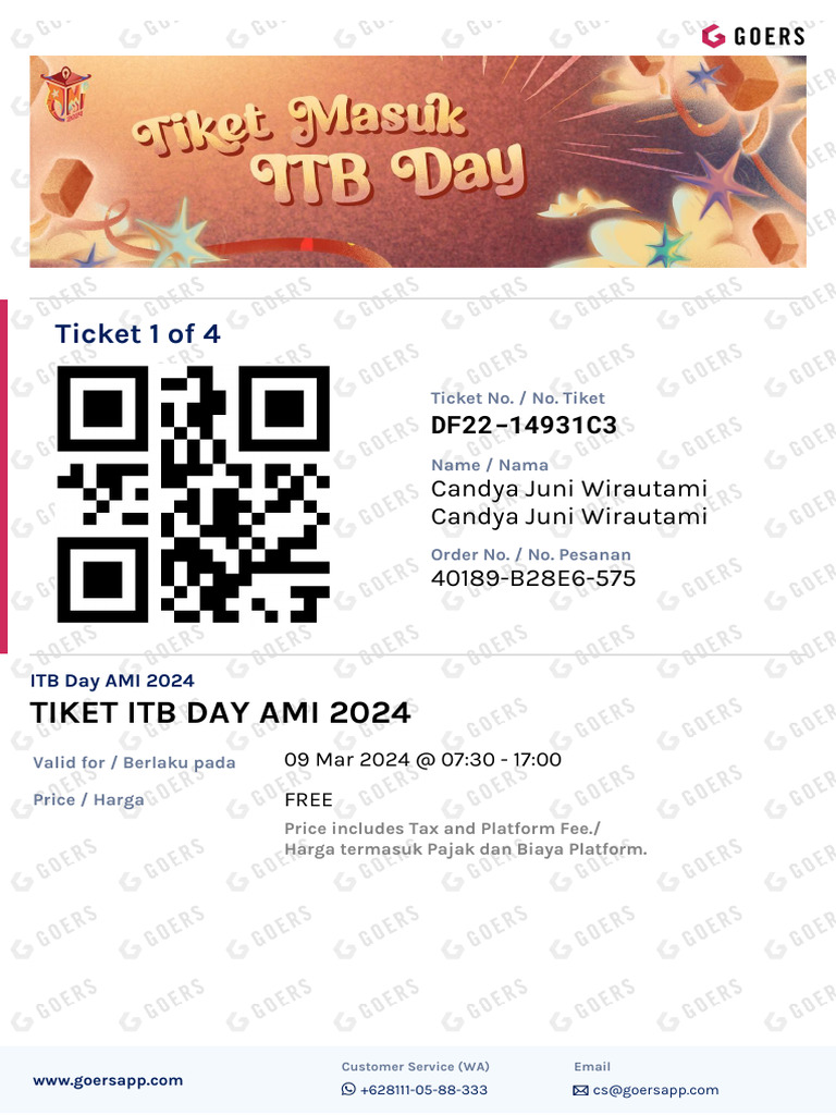 (Event Ticket) Tiket Itb Day Ami 2024 - Itb Day Ami 2024 - 1 40189-B28e6-575 | PDF