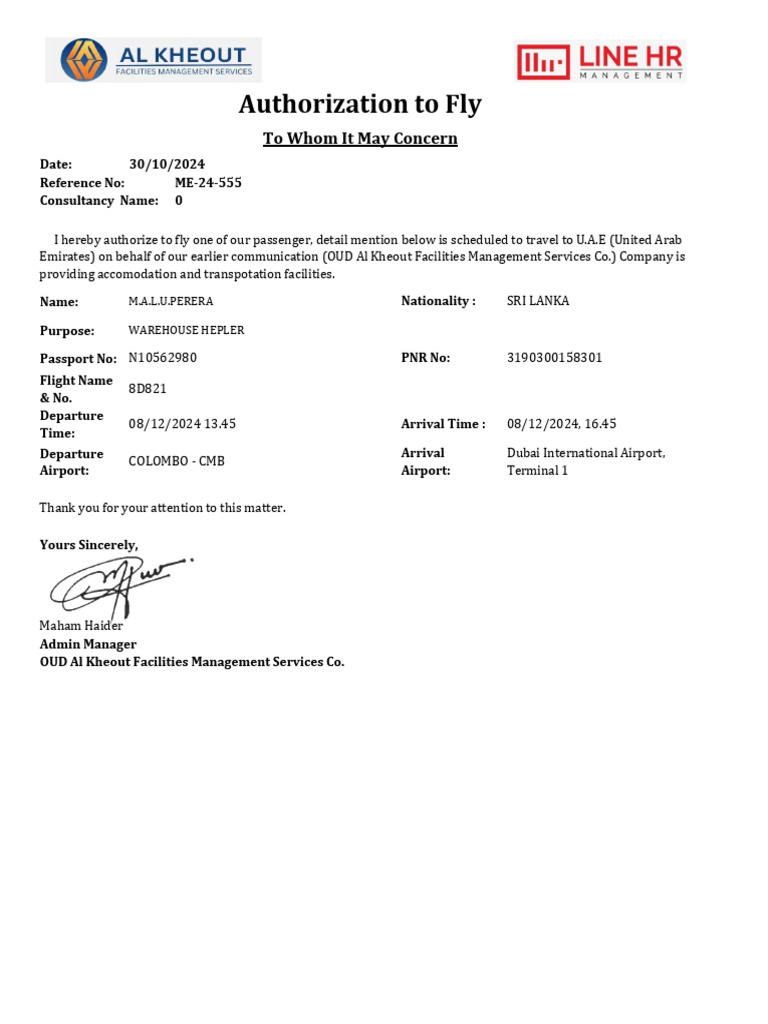 3 Authorization To Fly | PDF