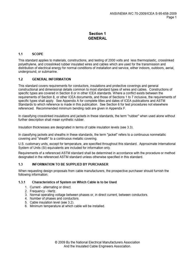 Cable Emergency Loading Capaciy Referance Nema WC-70 79 Page 8 | PDF ...