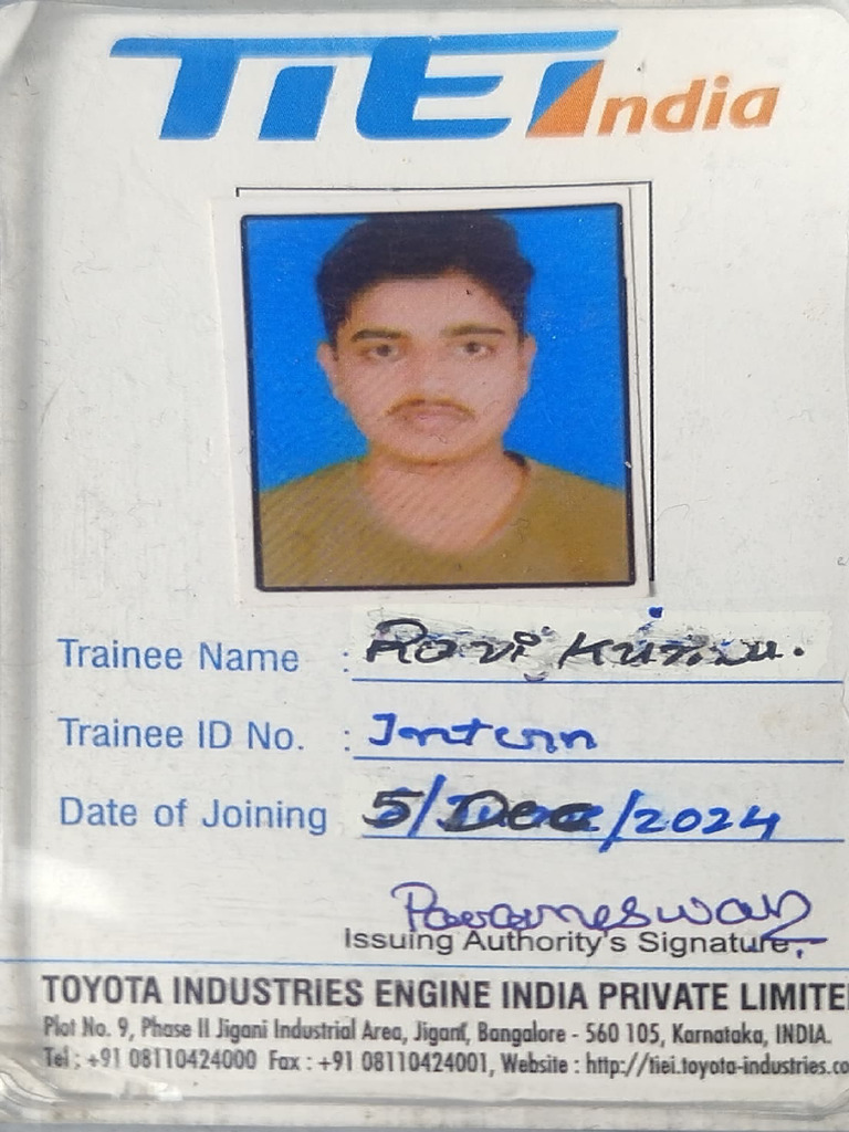 Toyota Employee ID Card | PDF