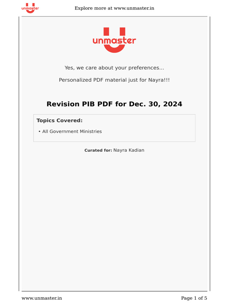 PIB Current Affairs - December 2024 | PDF | Renewable Energy | Cooperative
