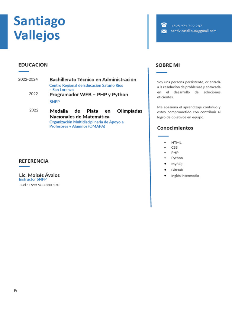 Perfil de Programador Web y Educación | PDF