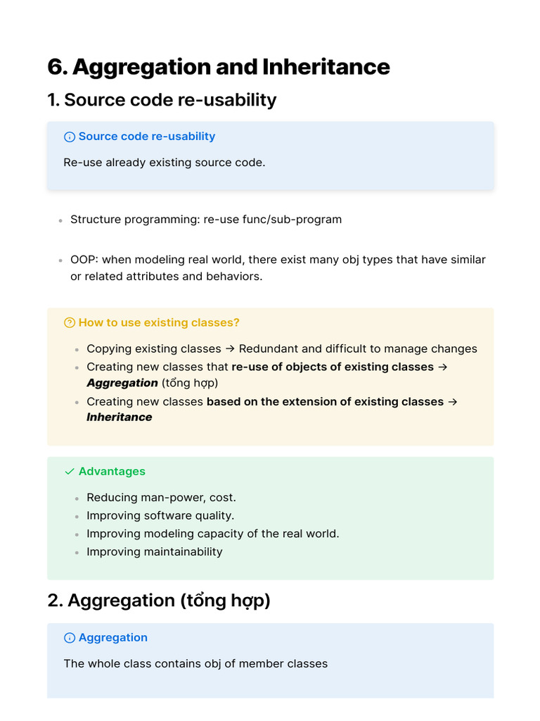 Aggregation vs Inheritance in OOP | PDF | Inheritance (Object Oriented Programming) | Class ...