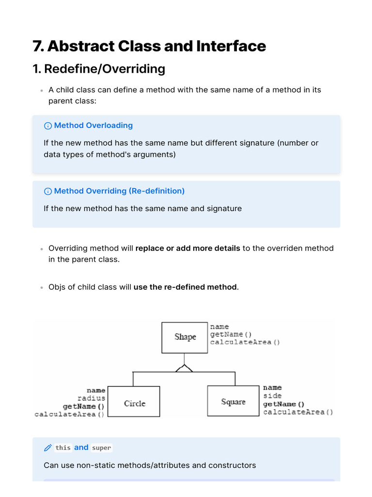 Abstract Classes and Interfaces Explained | PDF | Method (Computer ...