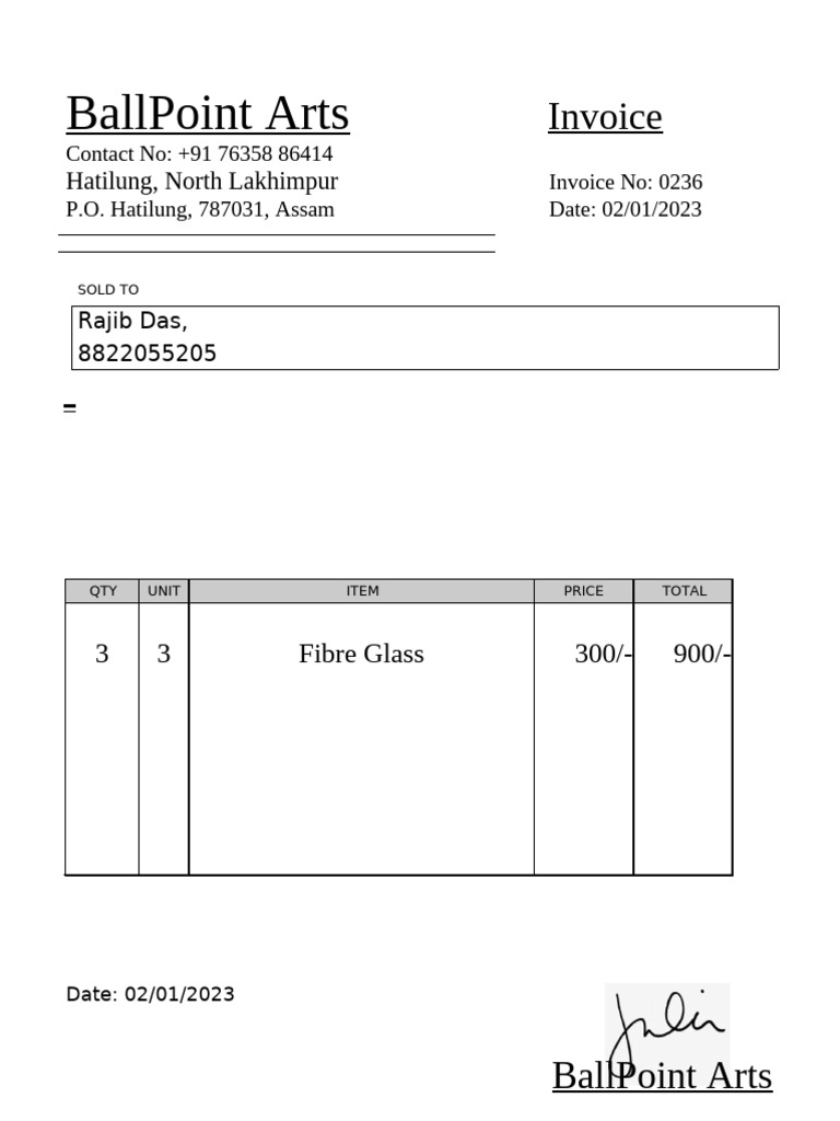Monogram P Invoice | PDF