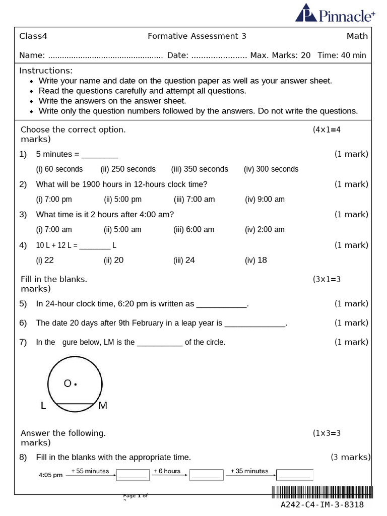 Class4 - Pinnacle Math - AS 8318 | PDF