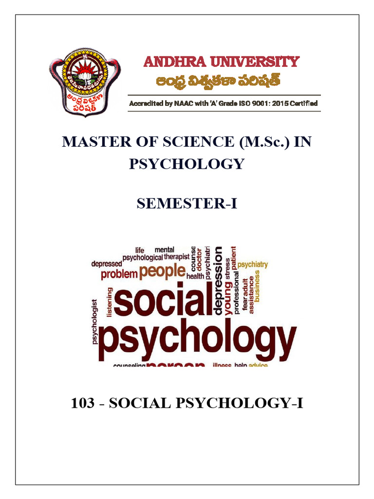 103 Social Psychology I FULL SLM 240502 194640 | PDF | Psychology ...
