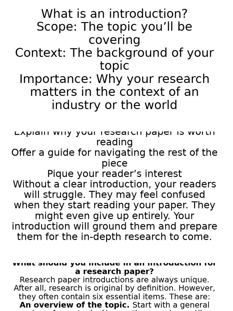What is an Introduction | PDF | Methodology | Academic Publishing