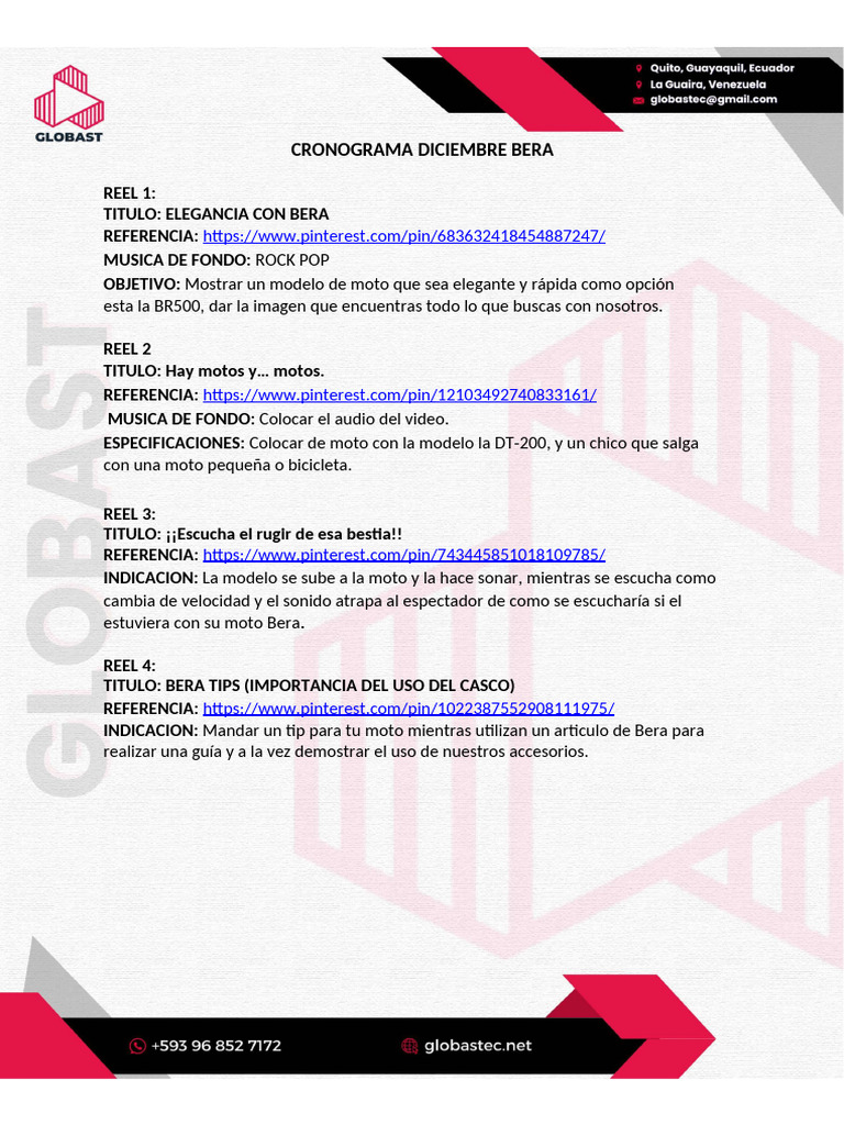 Crono Bera Diciembre | PDF