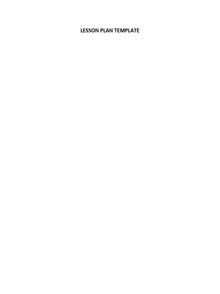 Lesson Plan Template | PDF