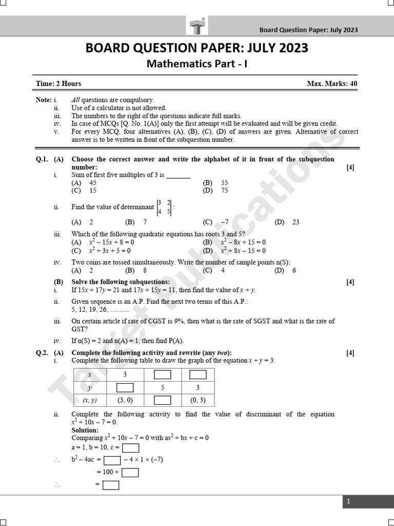 10-Board-Question-Paper-Maths-Part-I-July-2023_64de22a528e1e | PDF ...