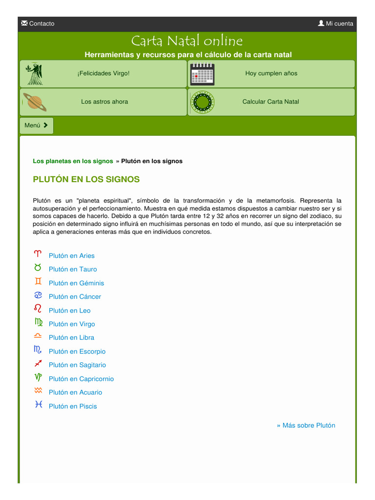 Plutón en Los Signos (Astrología) | PDF | Astrología