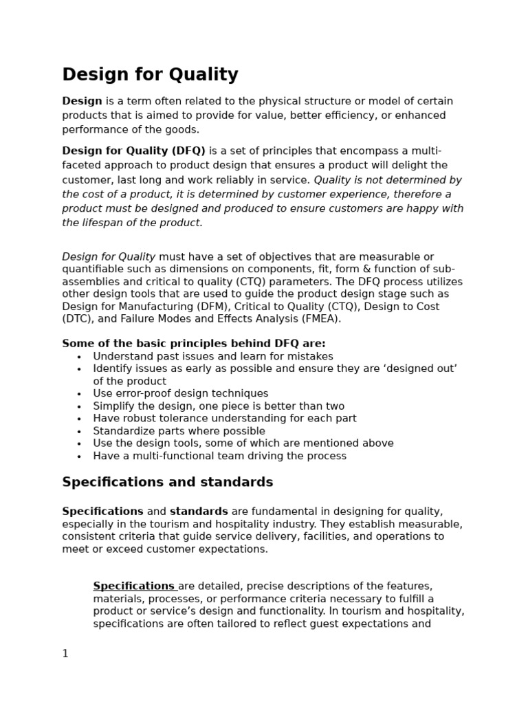 Chapter 6 Design For Quality | PDF | Specification (Technical Standard ...