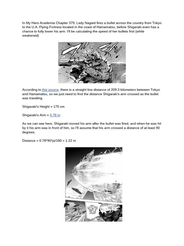 Deku and Lady Nagant Speed Calculations | PDF