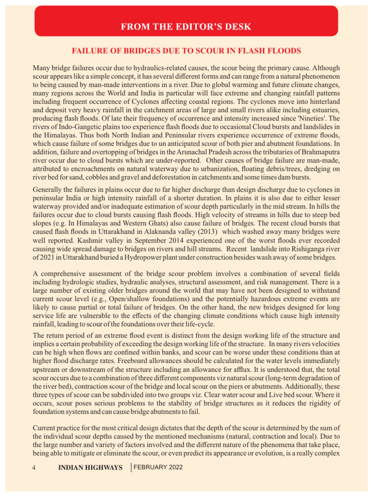 Failure of Bridges Due To Scour in Flash Floods | PDF