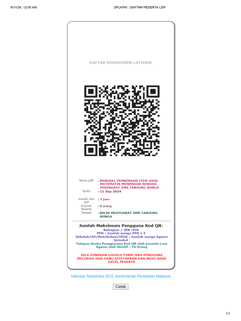SPLKPM - Daftar Peserta Ldp-11sep24 | PDF