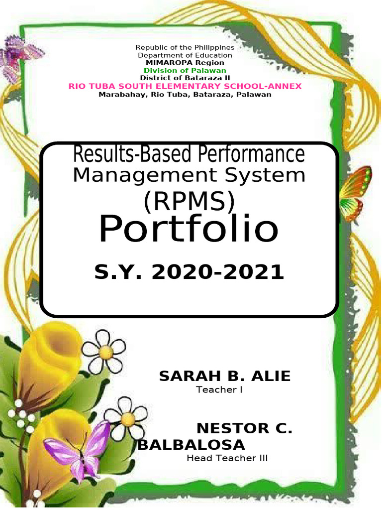 RPMS Portfolio Objectives | PDF | Mentorship | Learning