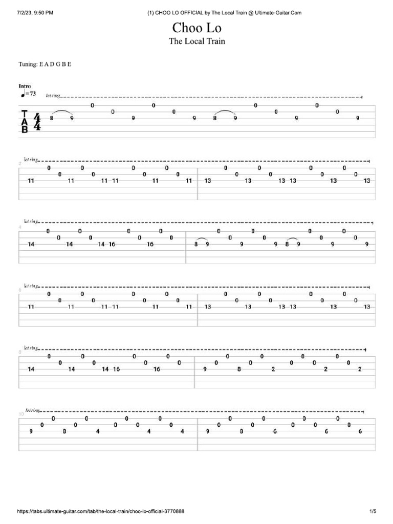 Choo Lo Tabs | PDF