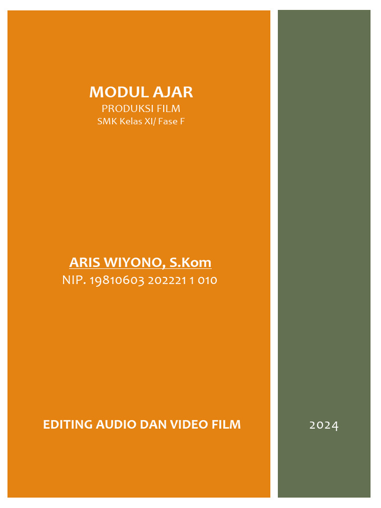 MODUL AJAR Editing Audio Video - AWnew | PDF