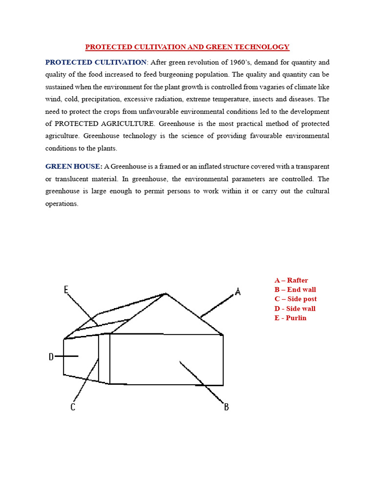 Protected Cultivation | PDF | Greenhouse Effect | Greenhouse