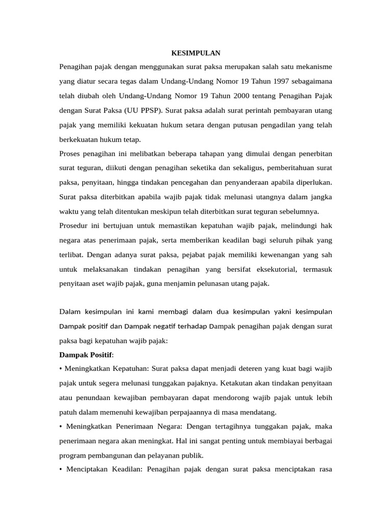 Kesimpulan Paper HK Pajak | PDF