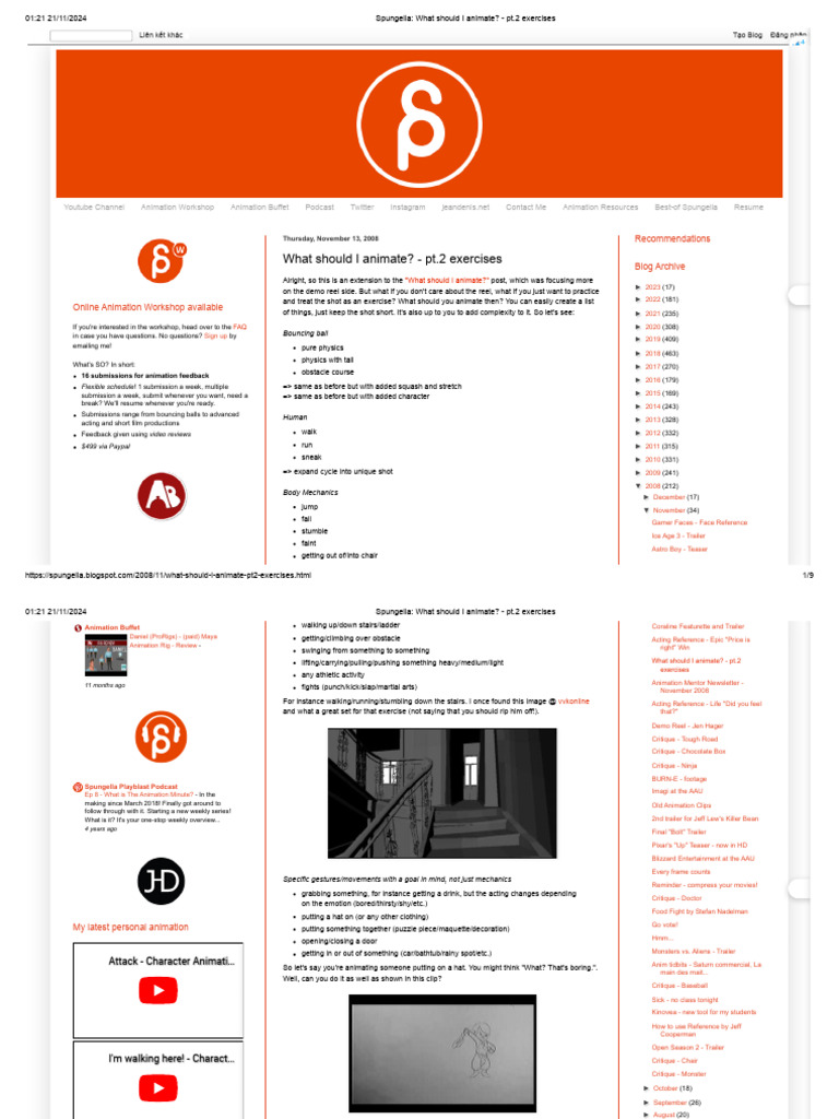 Animation Practice Exercises Guide | PDF