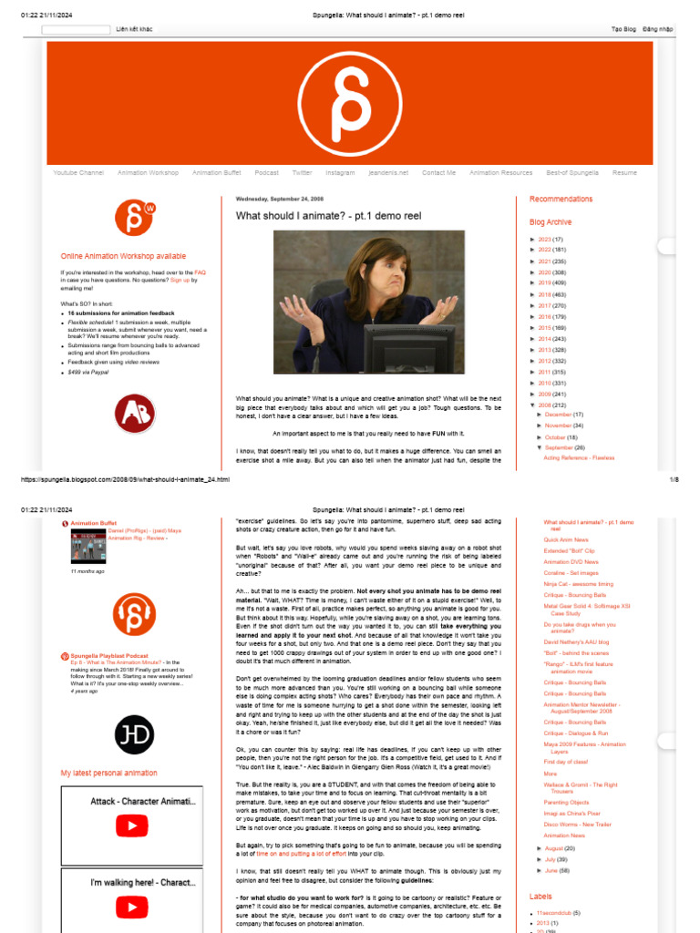 Spungella - What Should I Animate - Pt.1 Demo Reel | PDF