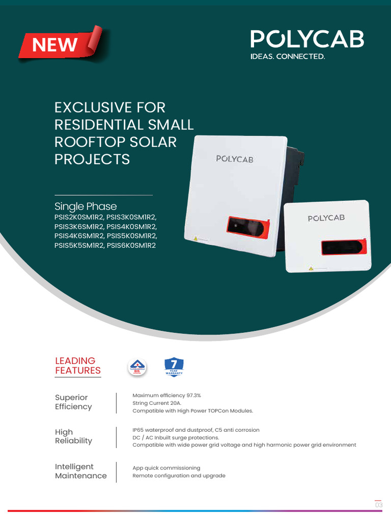 Polycab 2kw-6kw Single MPPT | PDF | Electrical Components | Electronic Engineering