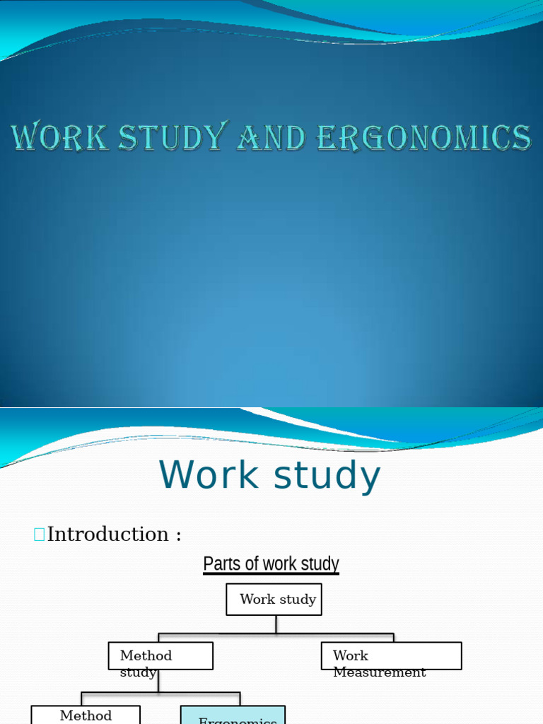 Work Study: Methods and Ergonomics Guide | PDF | Human Factors And ...