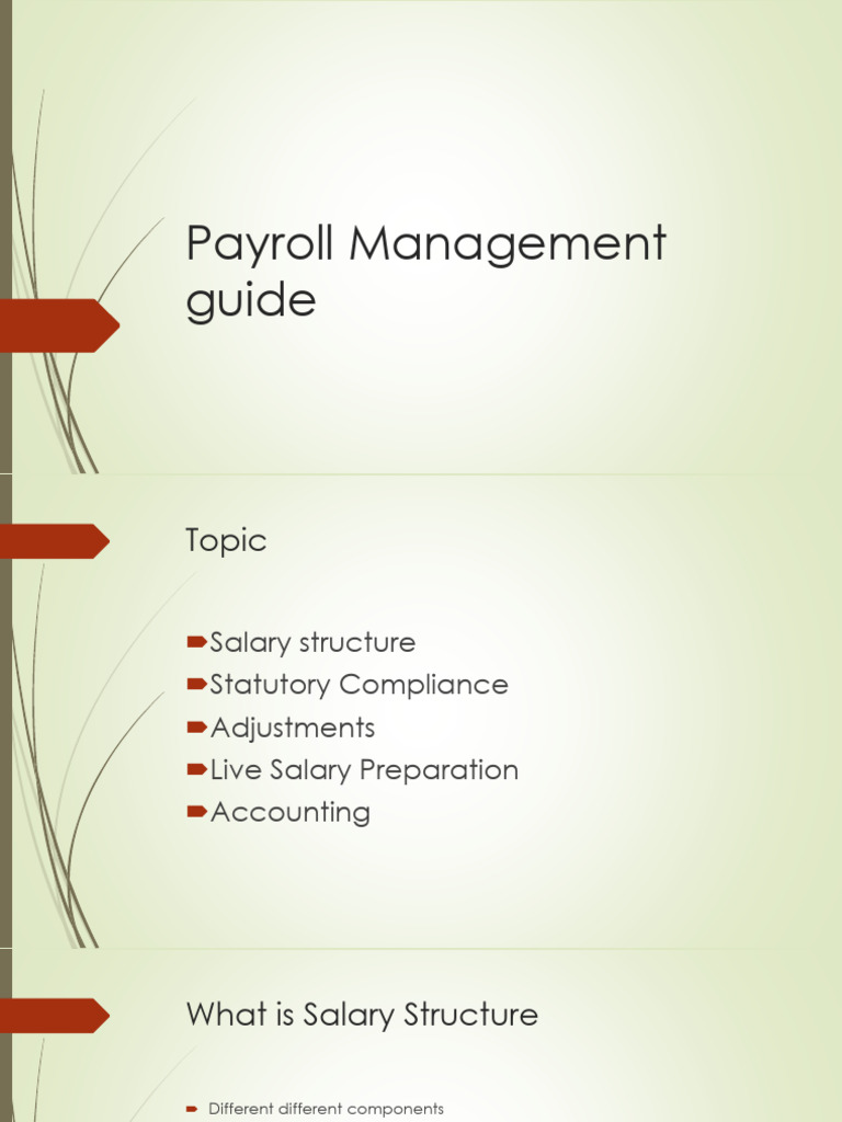 Payroll Management Guide | PDF | Salary | Employment