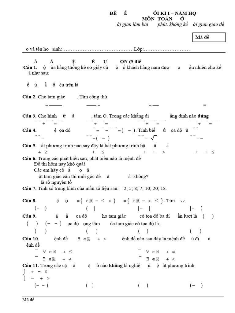On hk1 Toan 10 HT | PDF