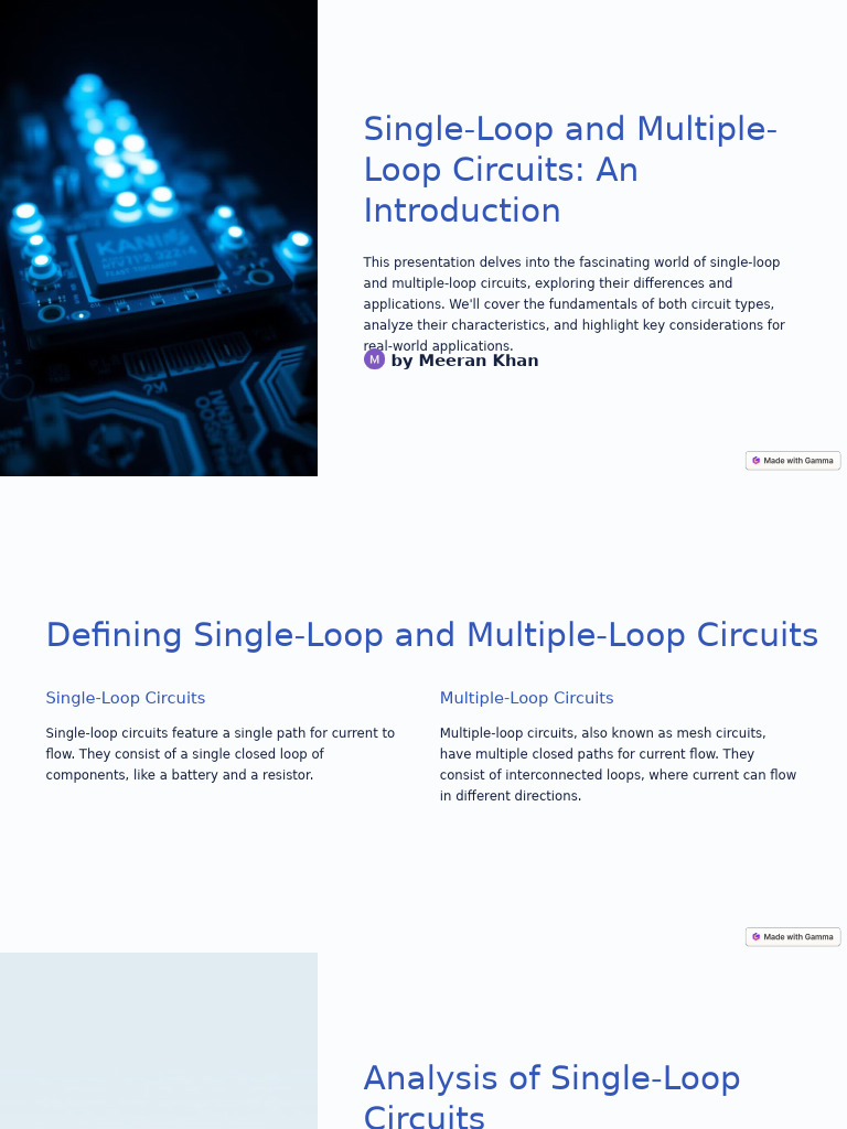 Single Loop and Multiple Loop Circuits an Introduction | PDF | Electrical Network | Voltage