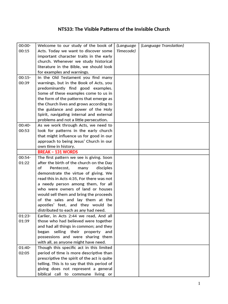 NTL 33 TC Script - ENGLISH | PDF | Acts Of The Apostles | Jesus