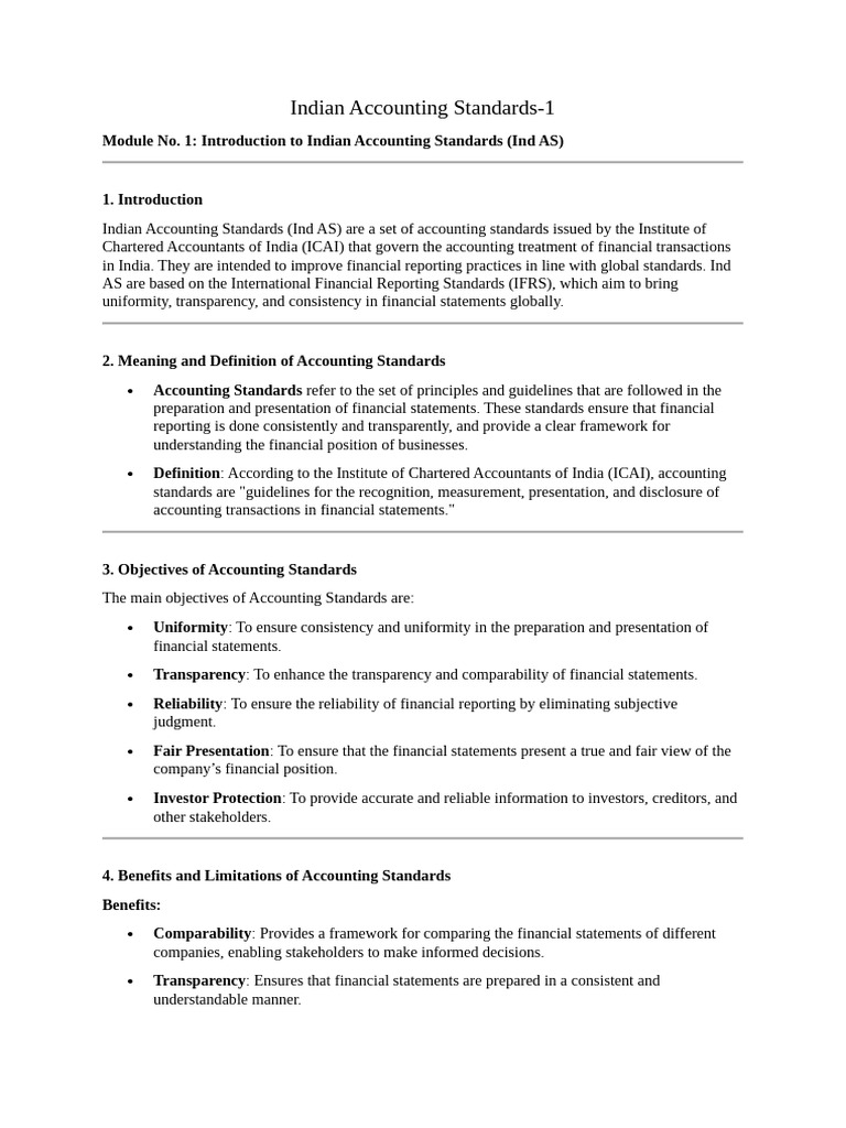 Indian Accounting Standards Theory Notes | PDF | Defined Benefit ...
