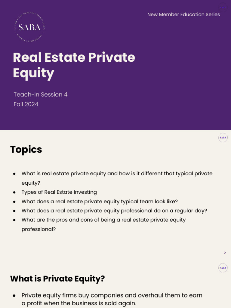 Week 4 Real Estate Private Equity | PDF | Private Equity | Internal Rate Of Return