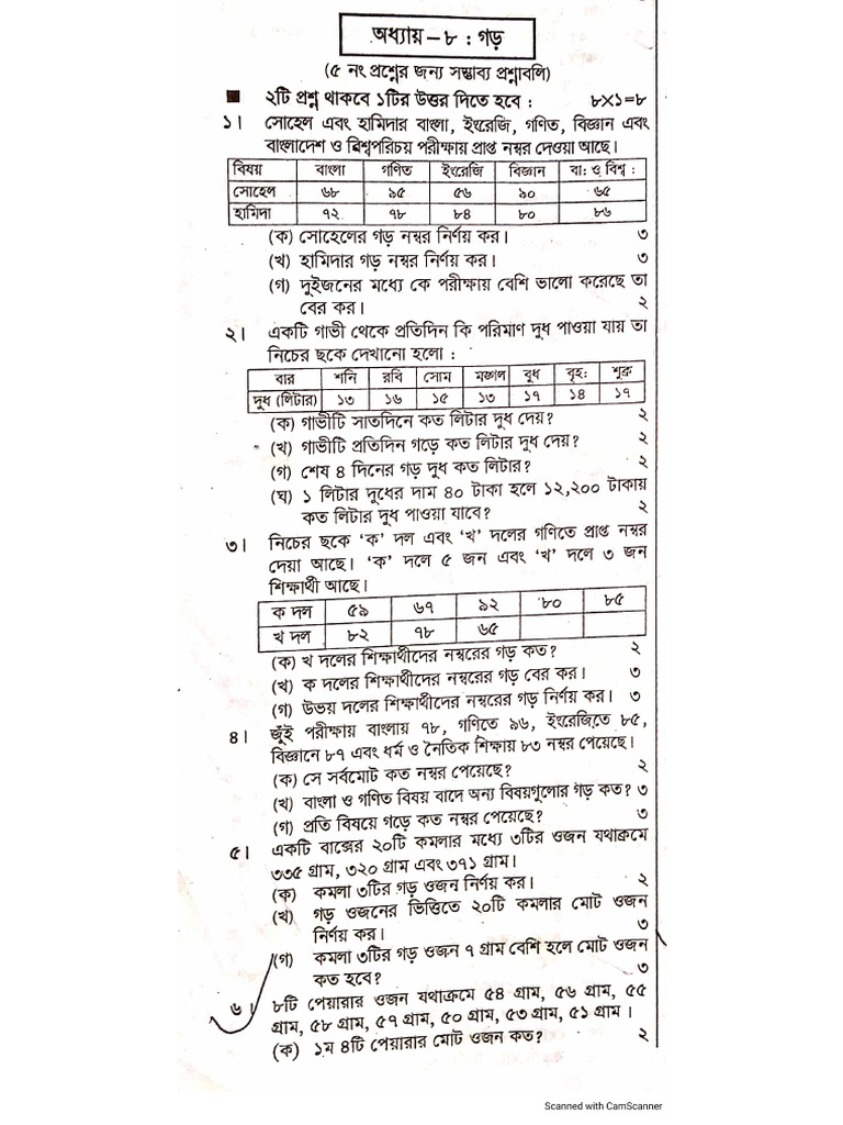 Average Class 5 | PDF