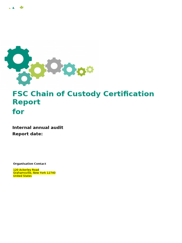 FSC CoC Internal Audit Report | PDF | Forest Stewardship Council | Lumber